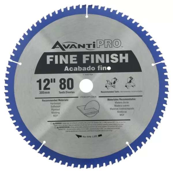 Avanti Pro 12 in. x 80-Teeth Fine Finish Saw Blade (2-Pack) – PAX Depot