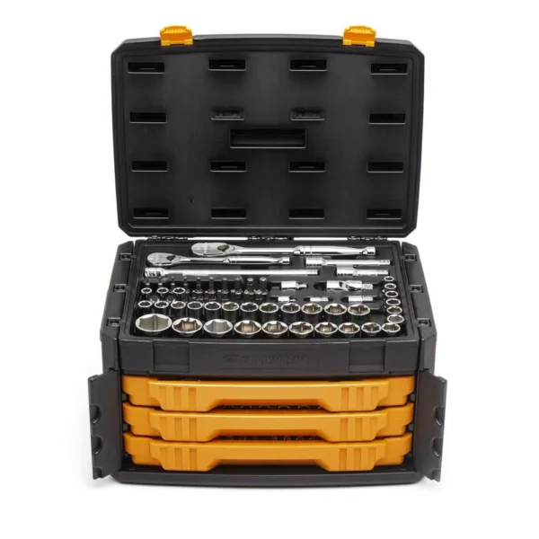 GEARWRENCH 6-Point Mechanics Tool Set in 3-Drawer Storage Box (243 ...