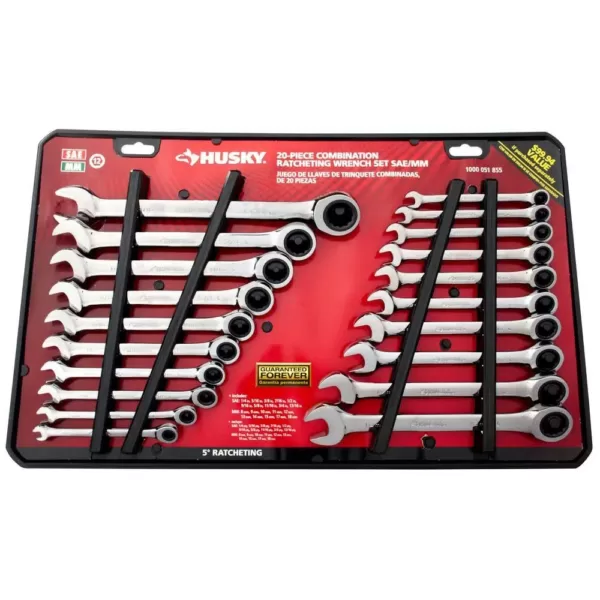Husky SAE/Metric Combination Ratcheting Wrench Set (20-Piece) – PAX Depot