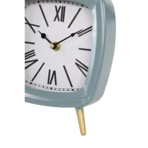 LITTON LANE Square Mauve, White and Blue Metal Table Clocks with ...