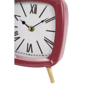LITTON LANE Square Mauve, White and Blue Metal Table Clocks with ...