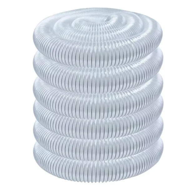 POWERTEC 5 in. x 50 ft. Clear Vue PVC Dust Collection Flexible Heavy ...