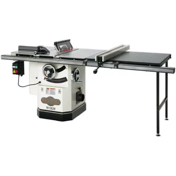 Shop Fox 10 in. 3 HP Cabinet Table Saw with Riving Knife and Long Rails ...